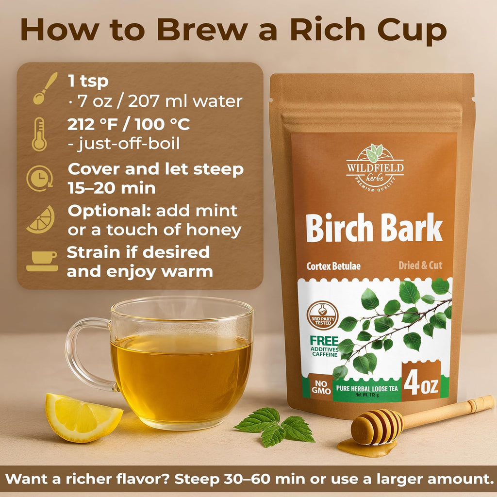 detoxifying herbal tea with birch