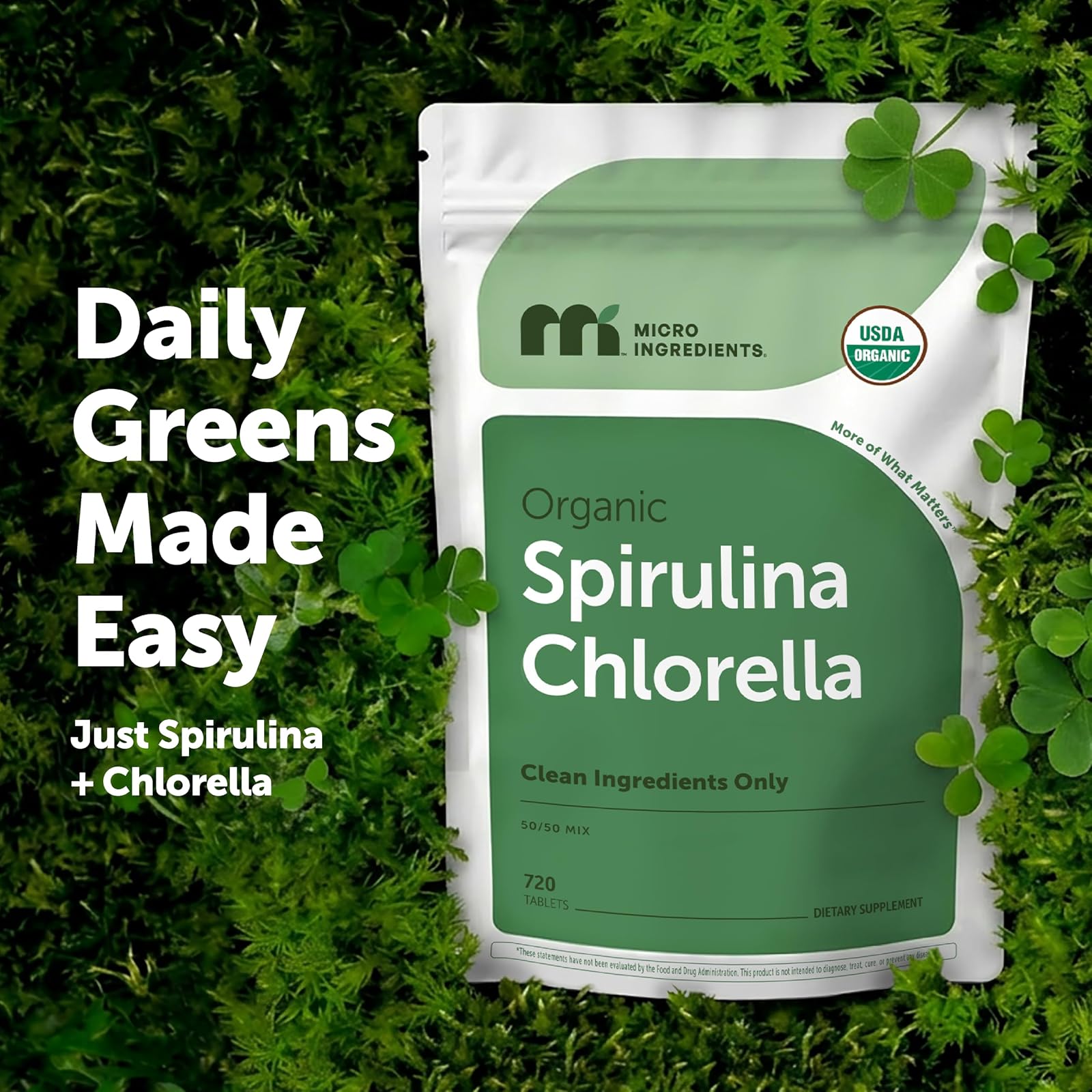 detoxifying spirulina & chlorella tablets
