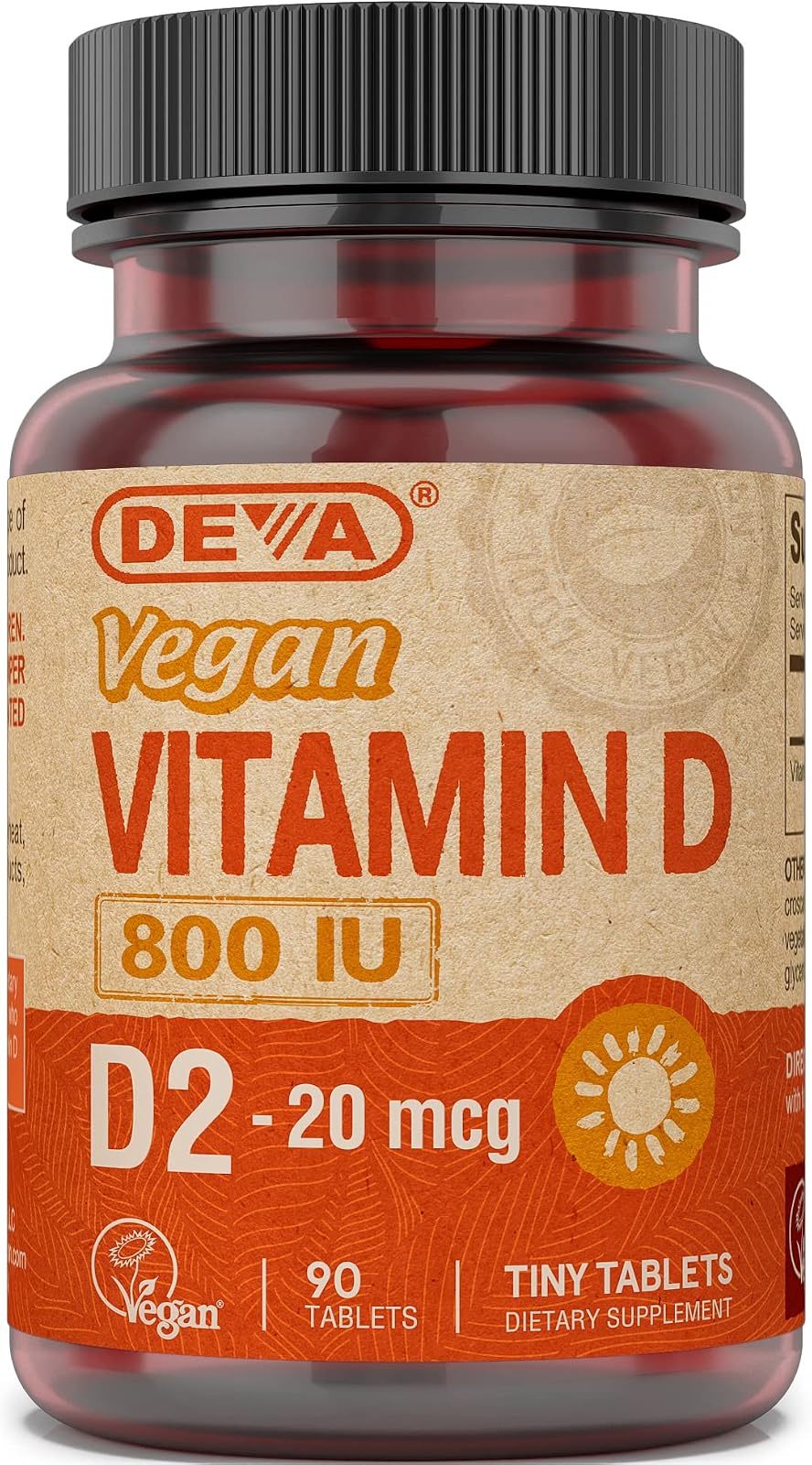 DEVA Vegan Vitamin D2 800 IU tablets
