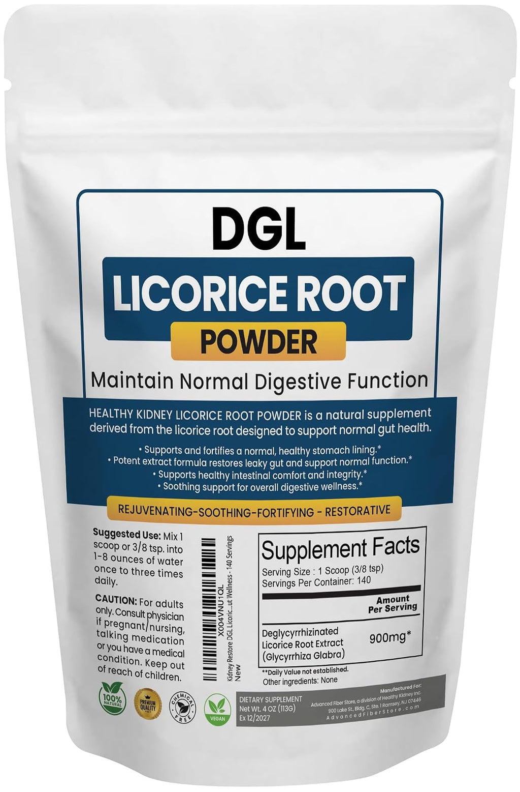 DGL licorice root powder supplement