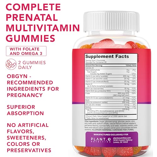 DHA and folate prenatal gummies