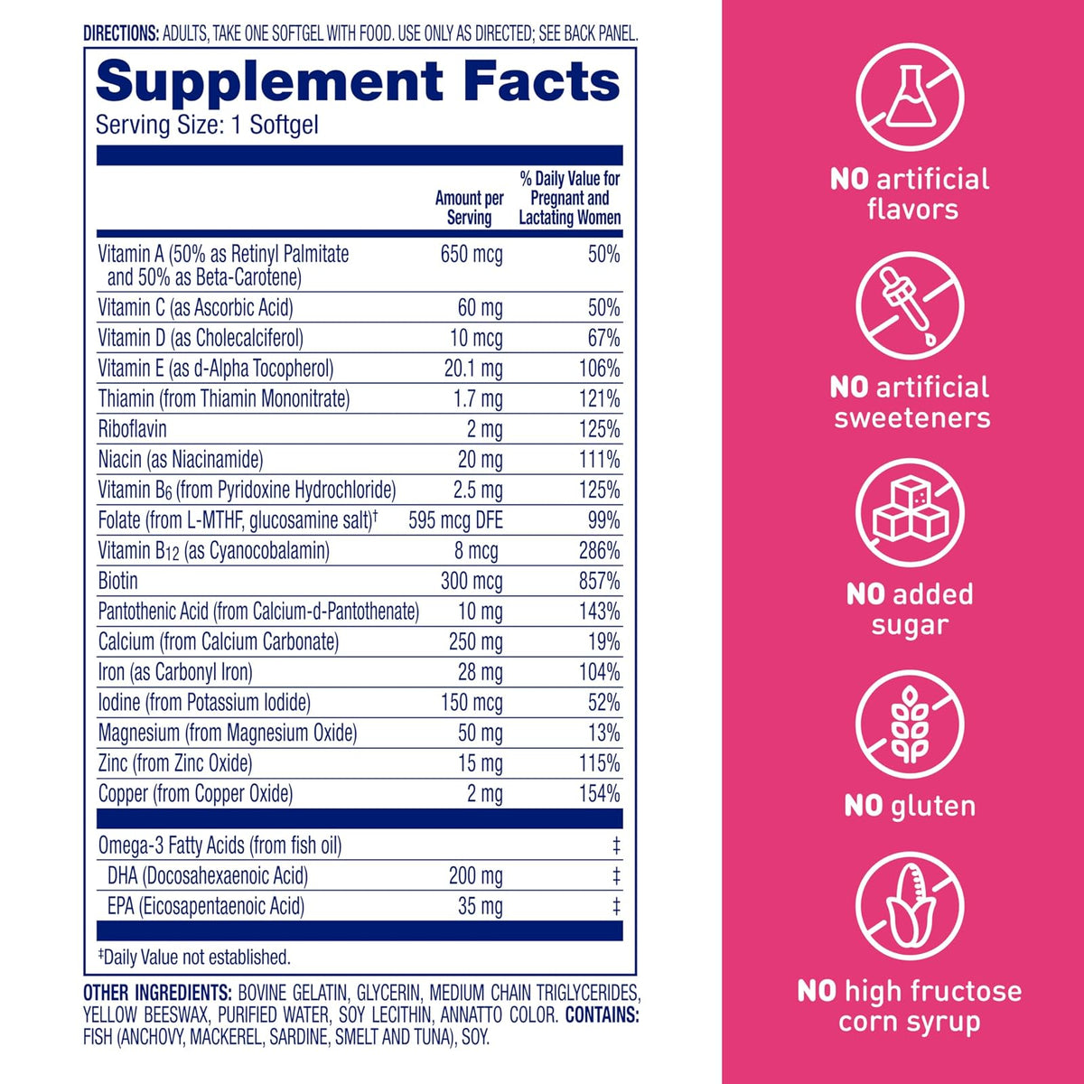 DHA and folate prenatal supplement