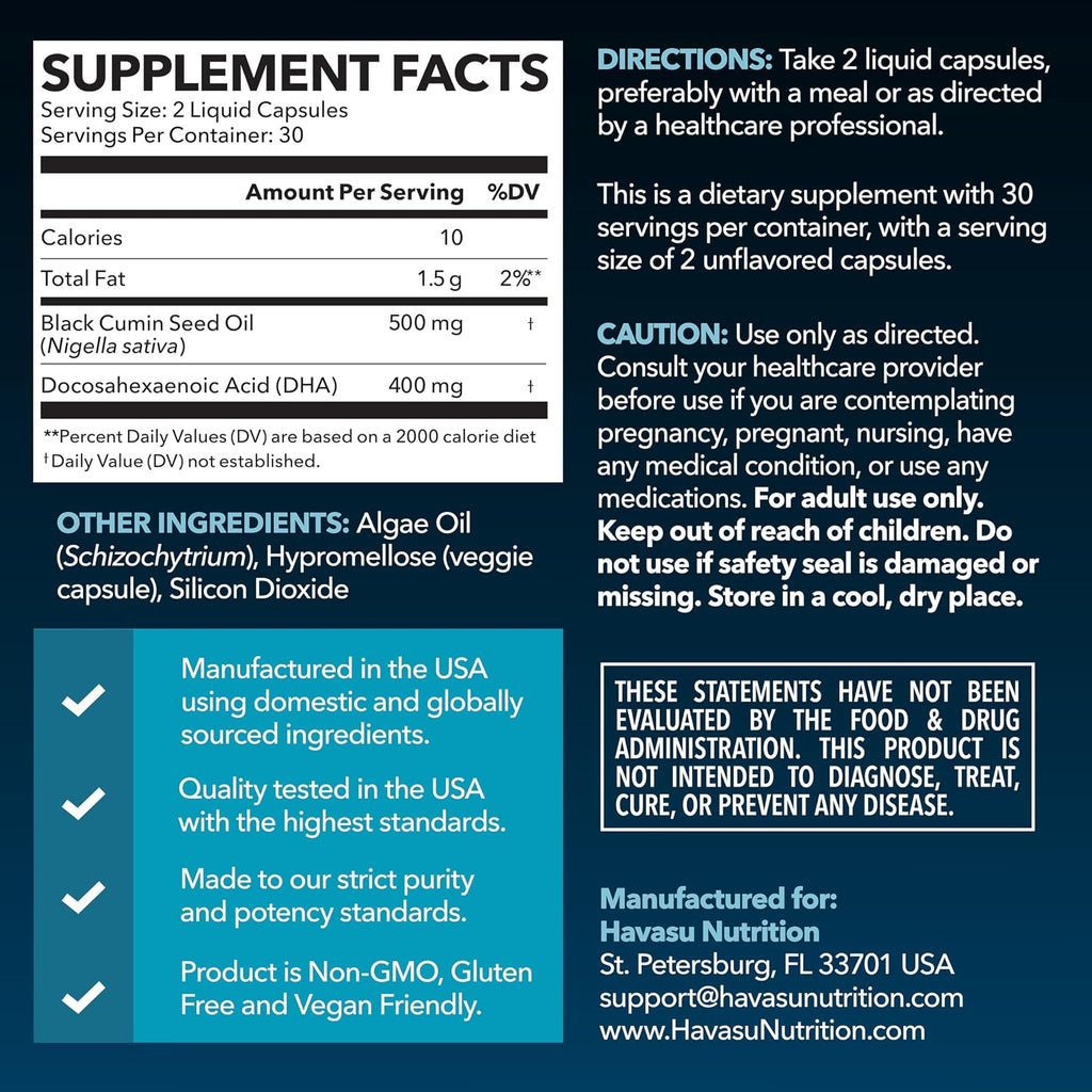 DHA enriched black seed oil benefits