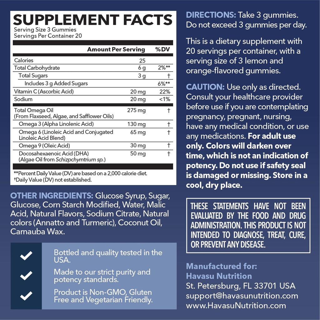 DHA enriched omega gummy supplements