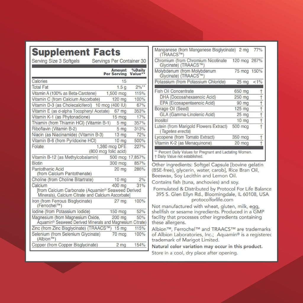 DHA enriched prenatal softgels