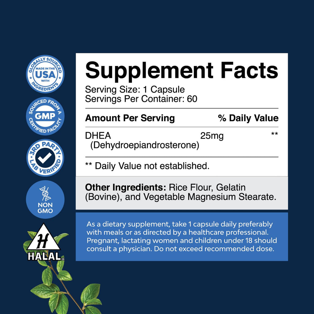 DHEA 25 mg multivitamins for overall wellness