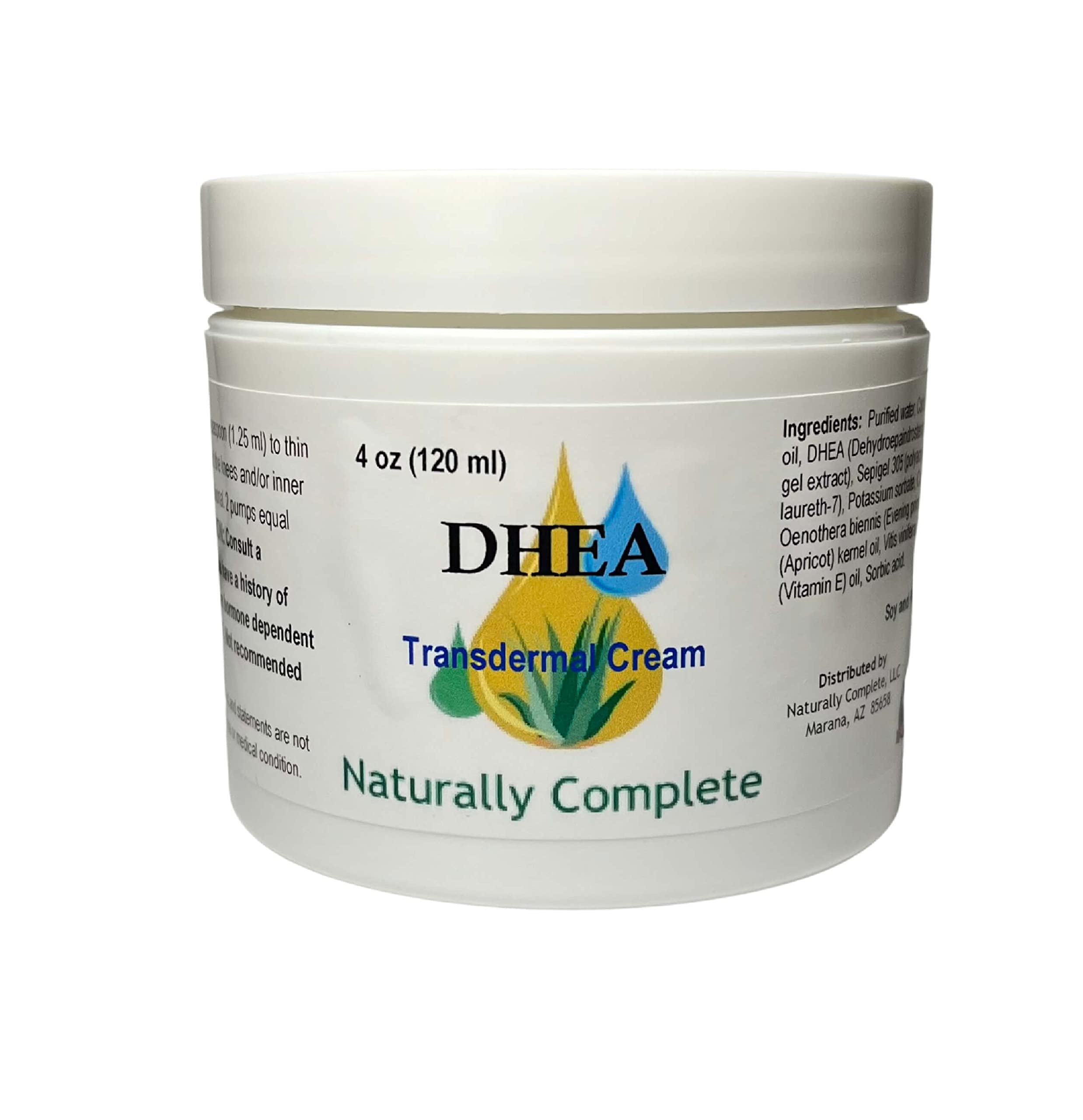 DHEA blended vitamin supplement jar