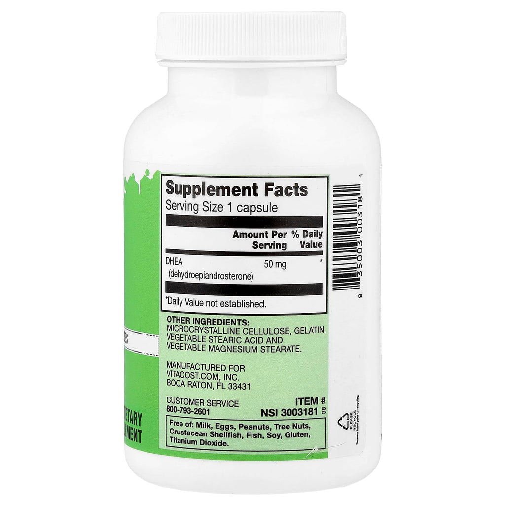 DHEA capsules for energy and vitality support