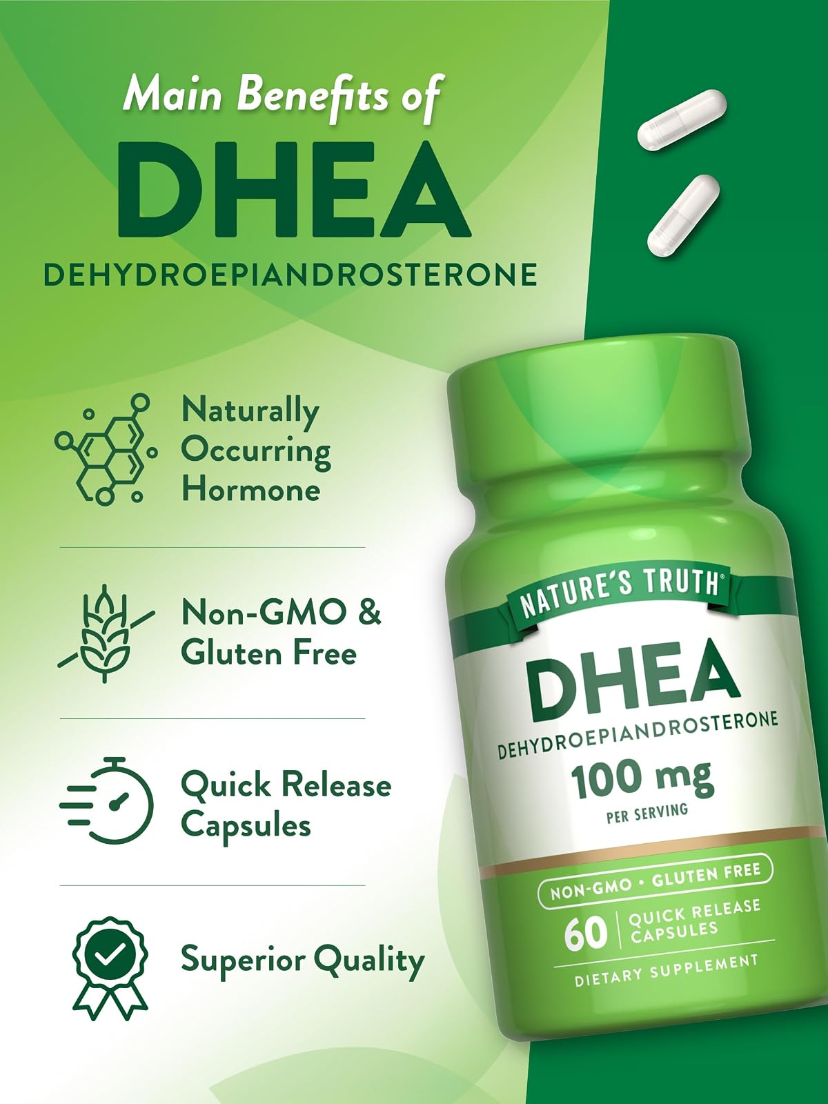 DHEA capsules for mood enhancement