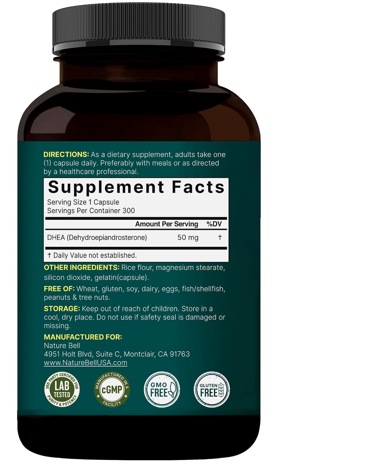 DHEA capsules for overall wellness