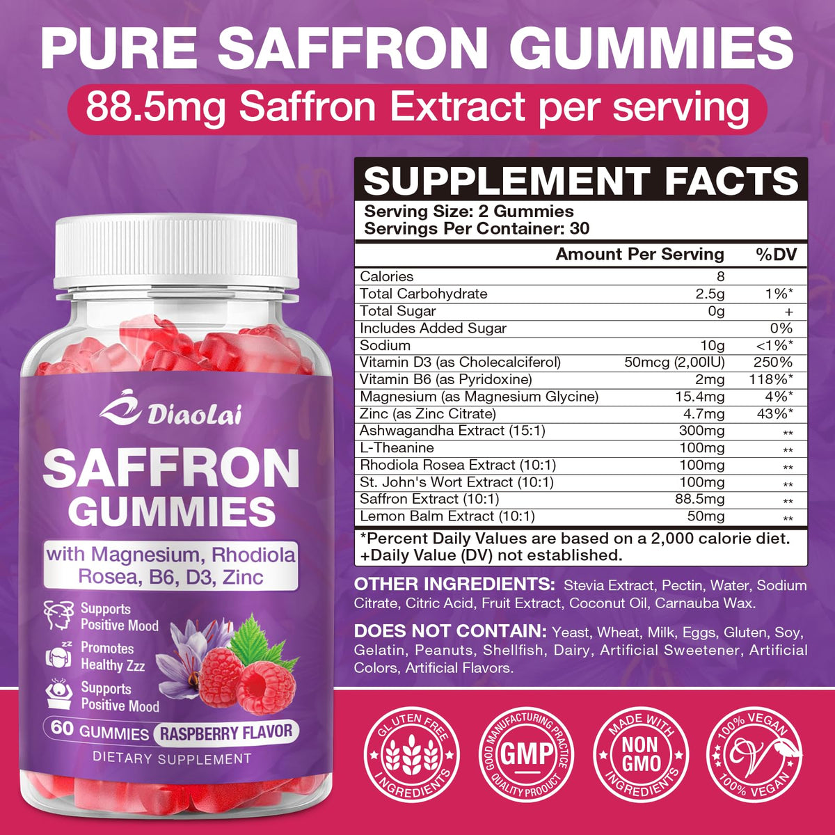 DIAOLAI herbal gummies for stress relief
