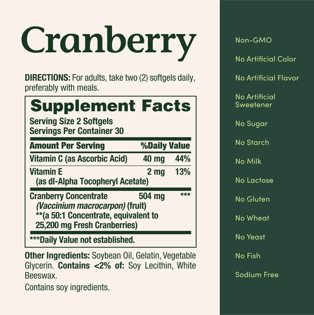 Dietary cranberry for overall health