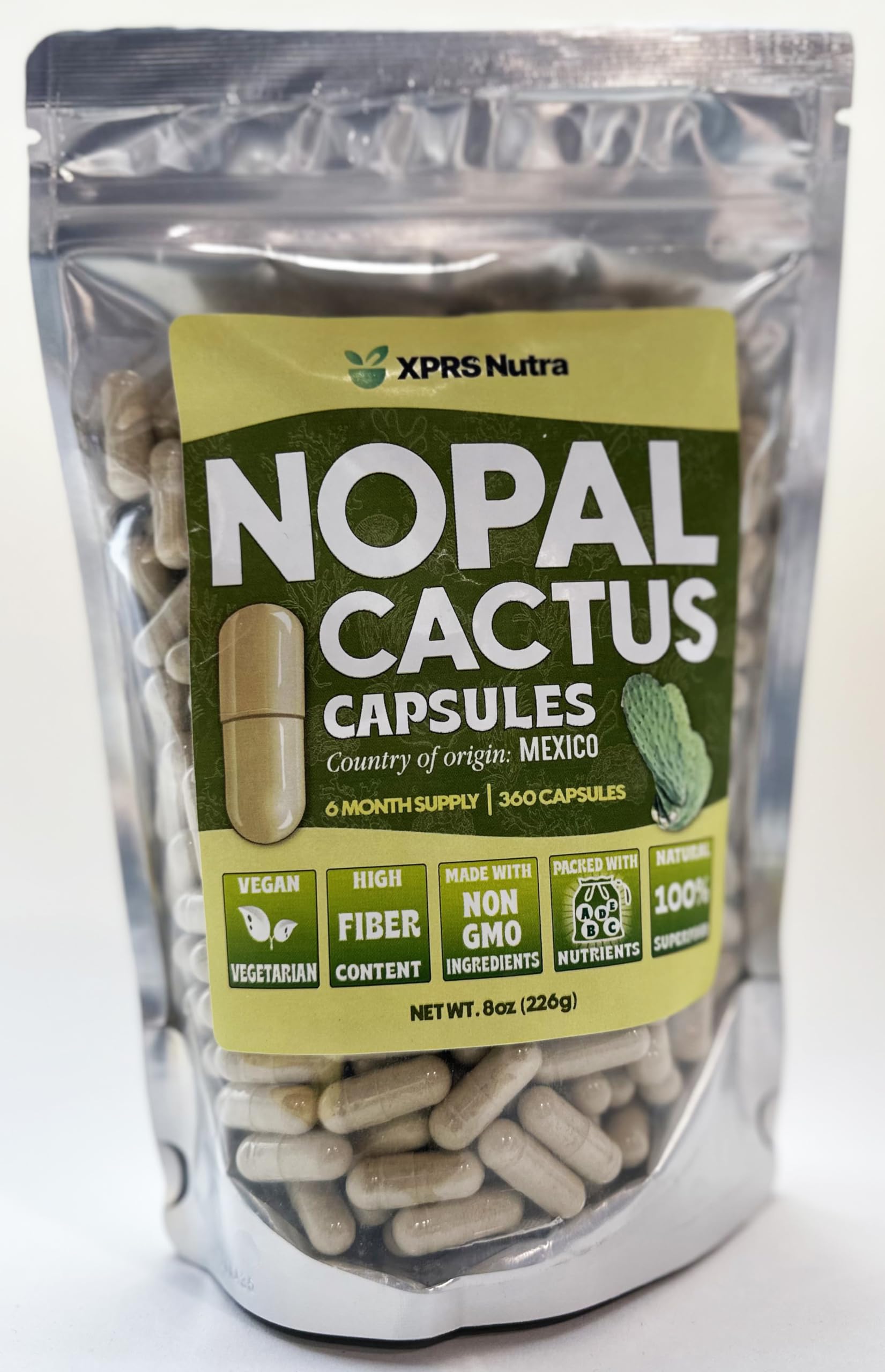 dietary fiber rich cactus capsules