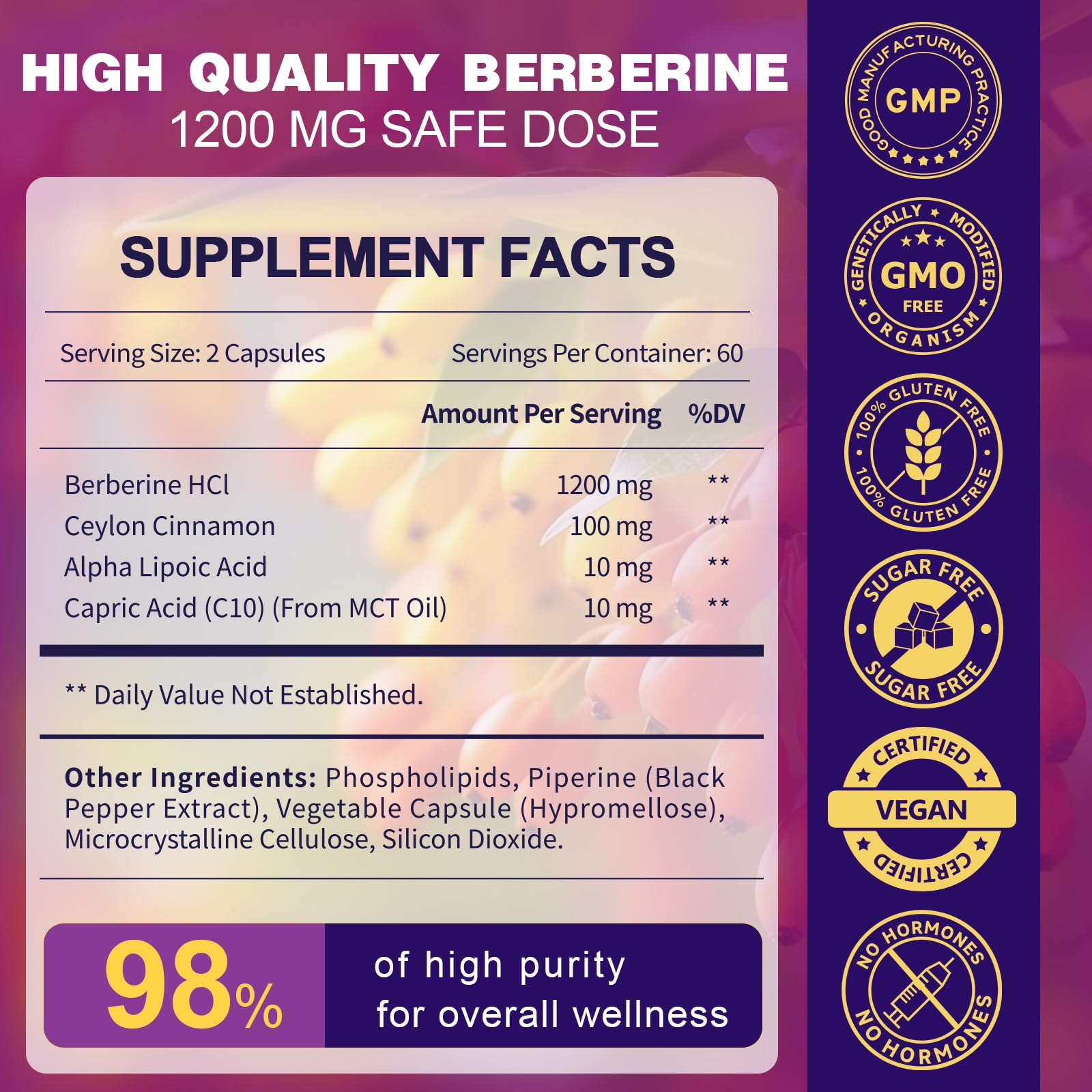 Digestive aid with Berberine and cinnamon