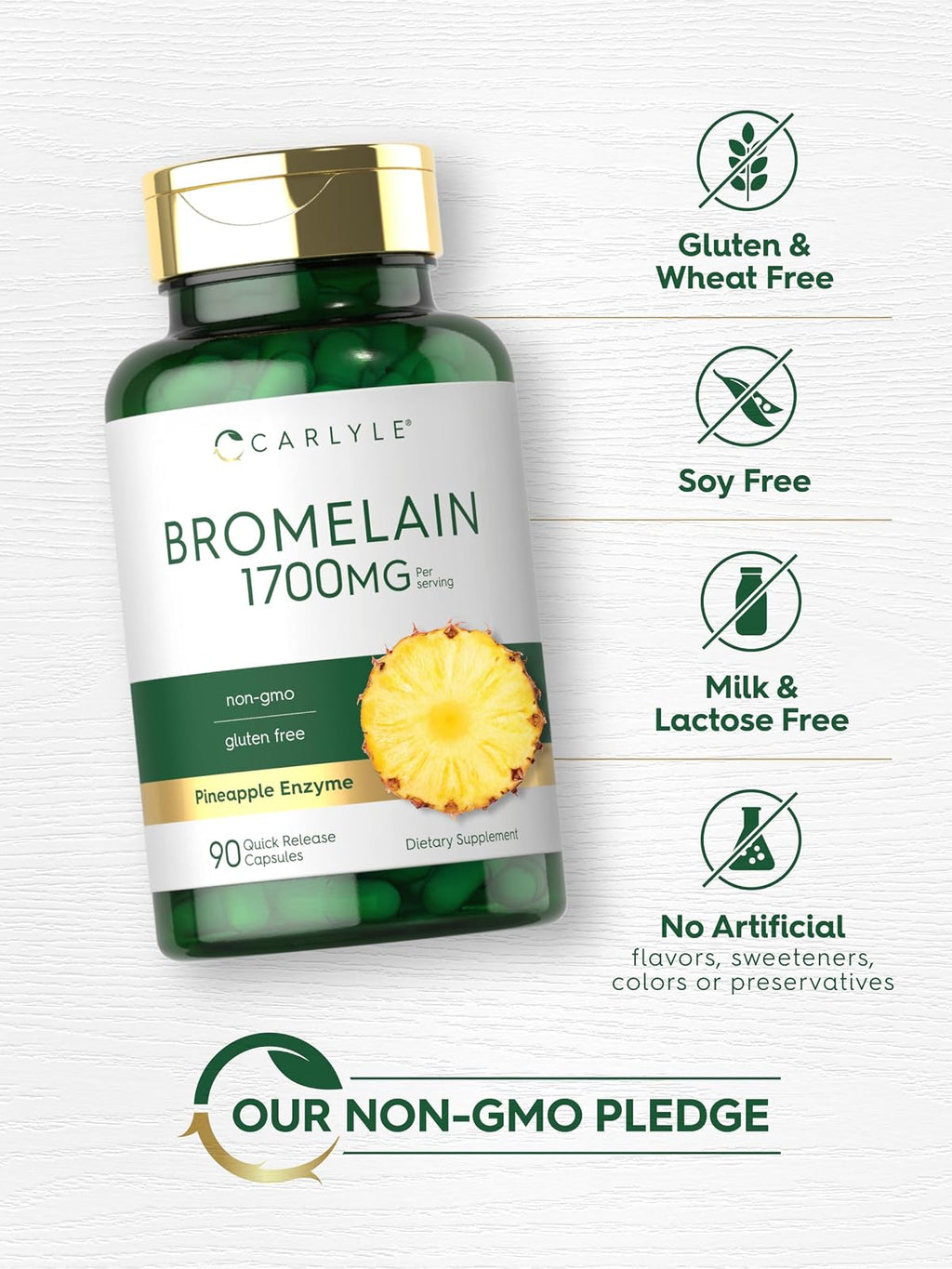 Digestive enzyme supplement with bromelain