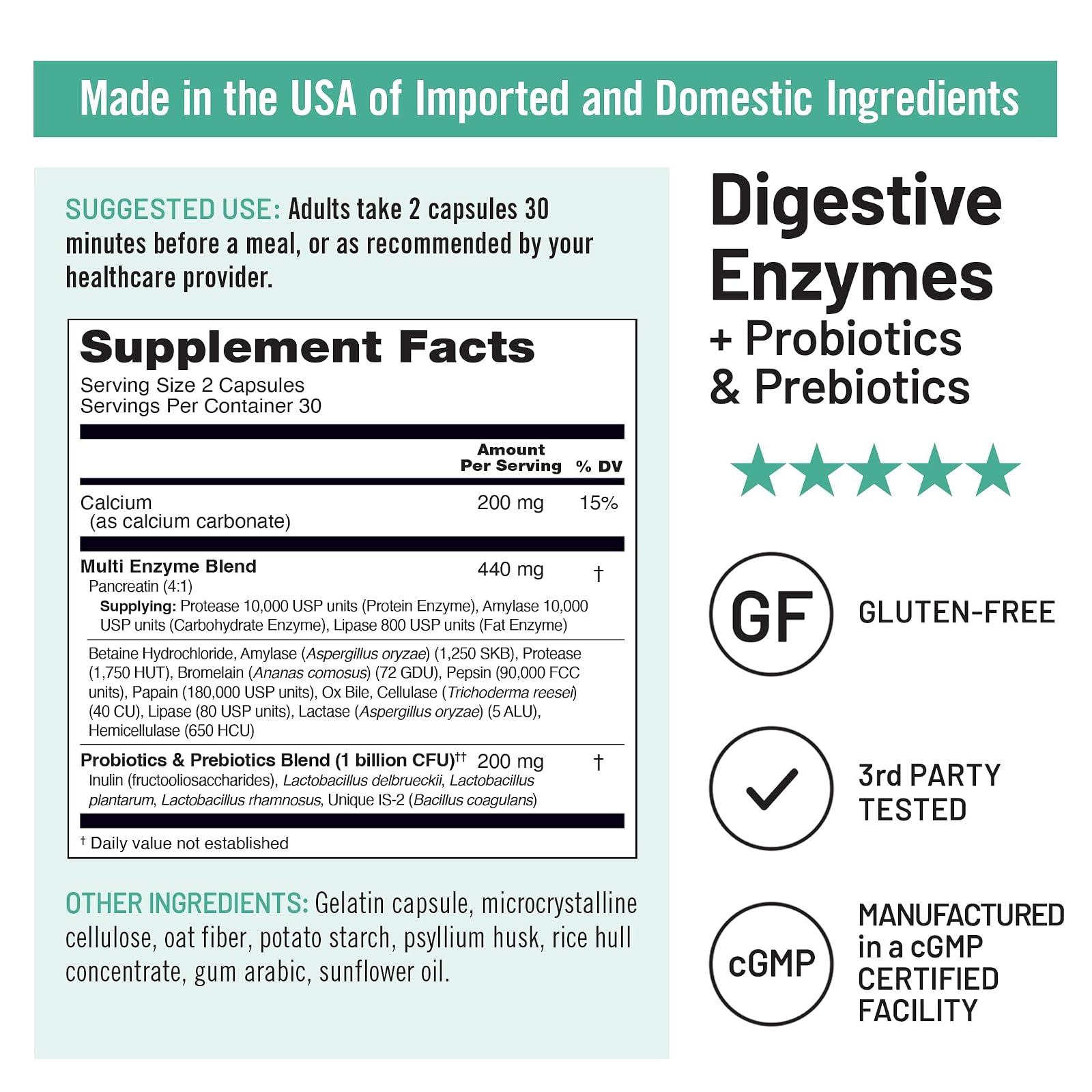 Digestive enzymes for bloating relief
