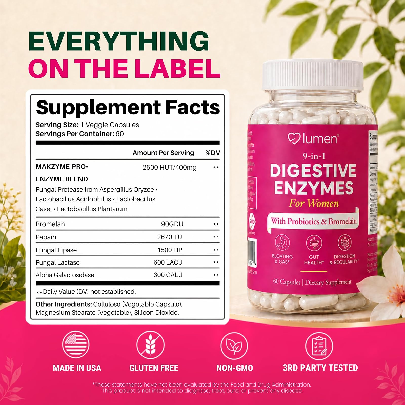 Digestive enzymes for improved digestive comfort
