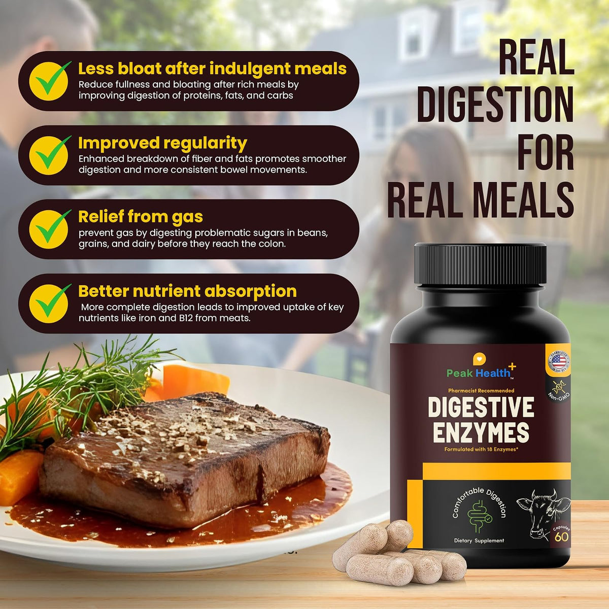 Digestive enzymes for improved nutrient absorption