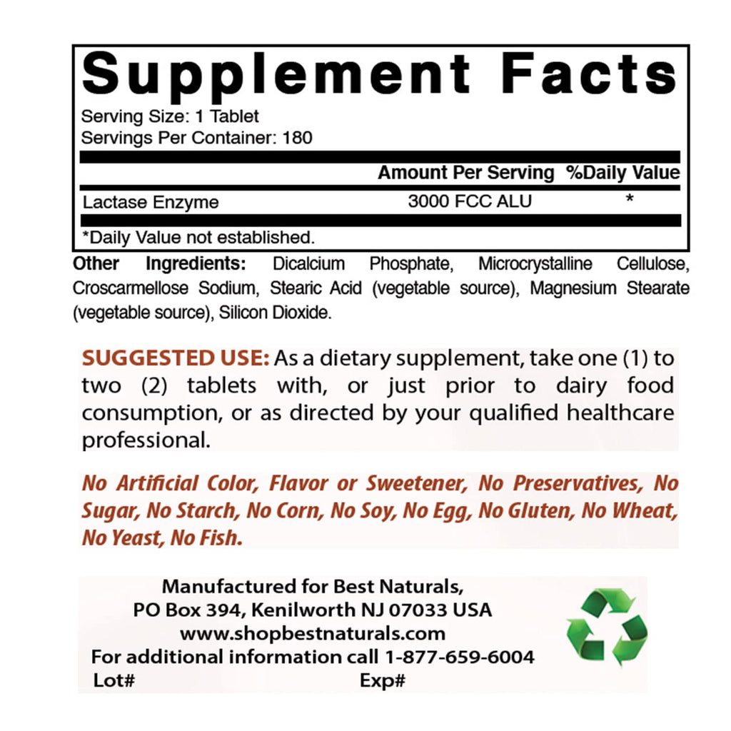digestive enzymes for lactose intolerance