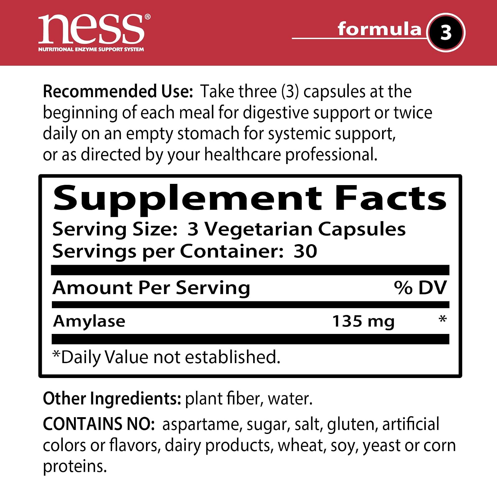 Digestive enzymes support with Ness Amylase
