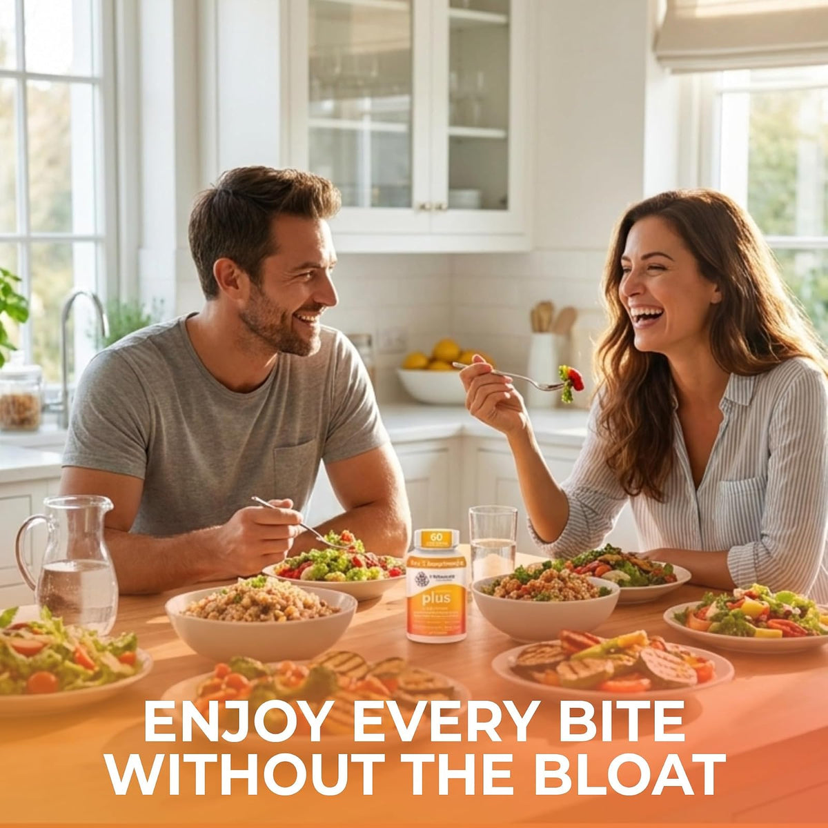 Digestive health capsules for bloating relief