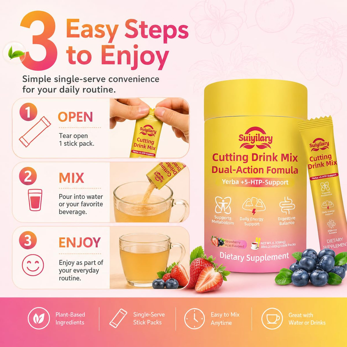 Digestive health drink mix powder