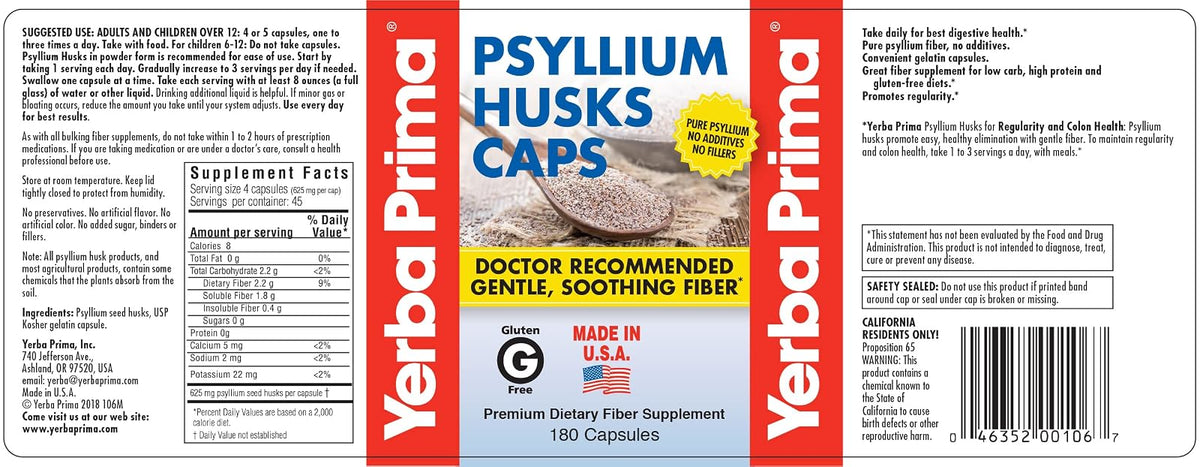digestive health psyllium husk capsules