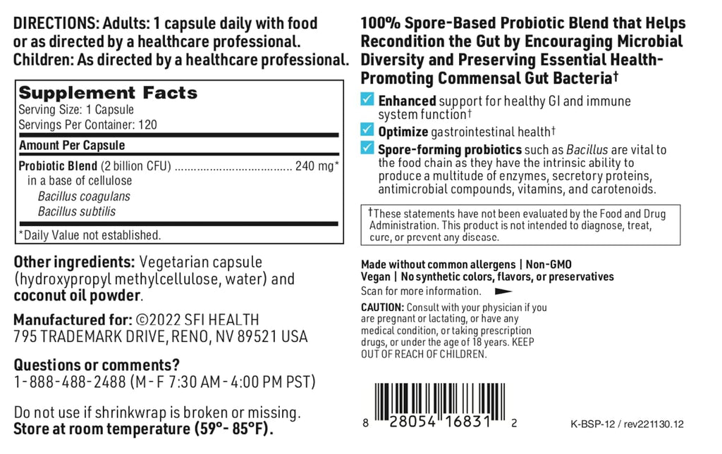 Digestive health support probiotics