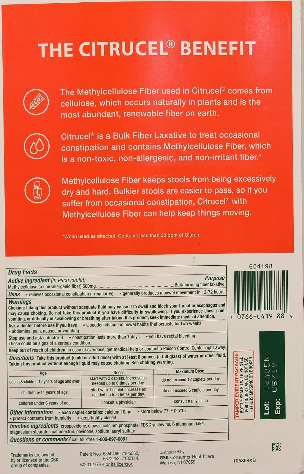 Digestive health support with fiber