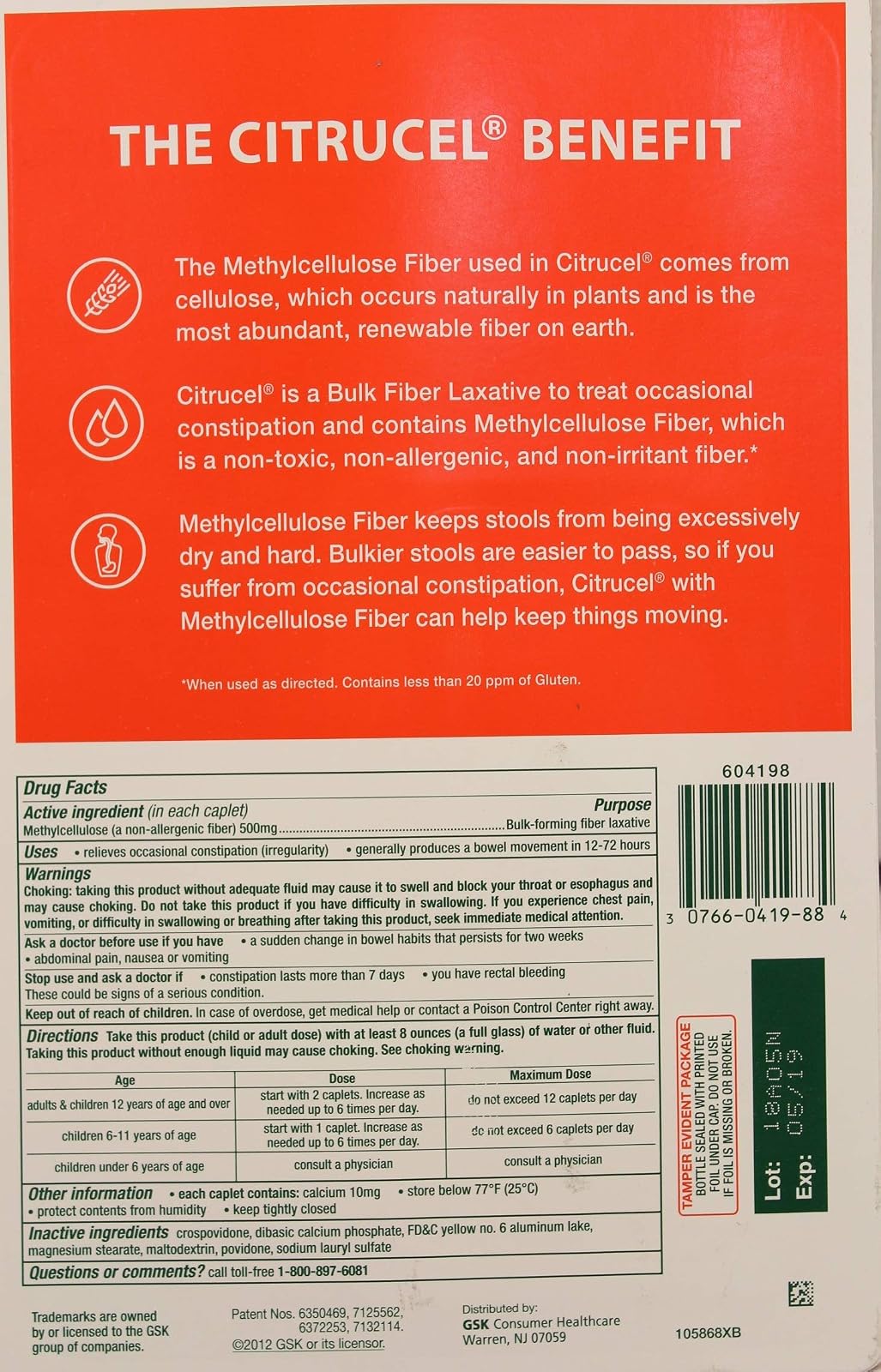 Digestive health support with fiber