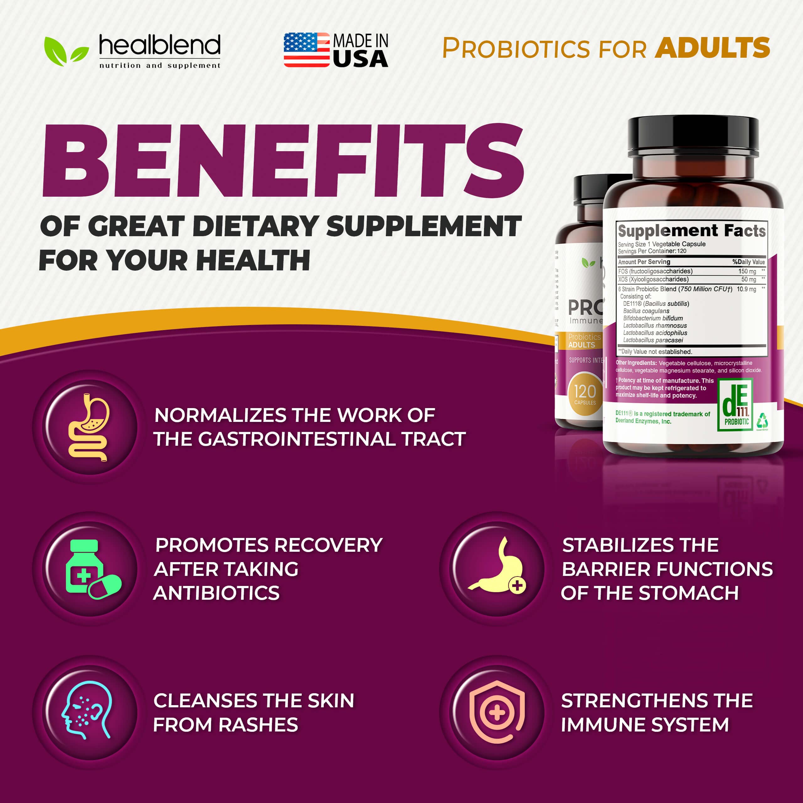 Digestive health support with probiotics