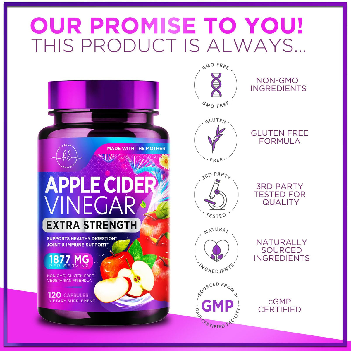 Digestive health with apple cider vinegar