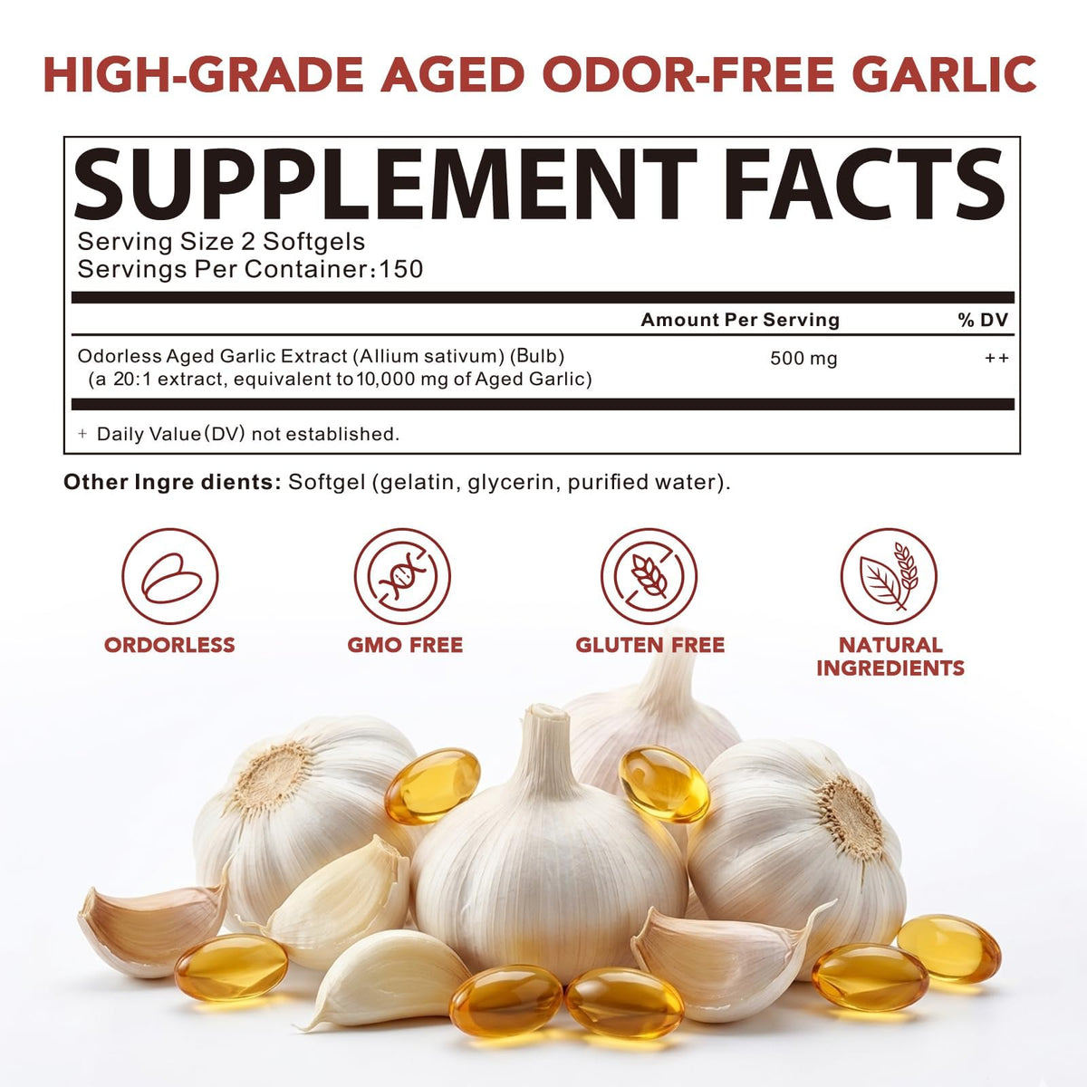 Digestive health with garlic softgels