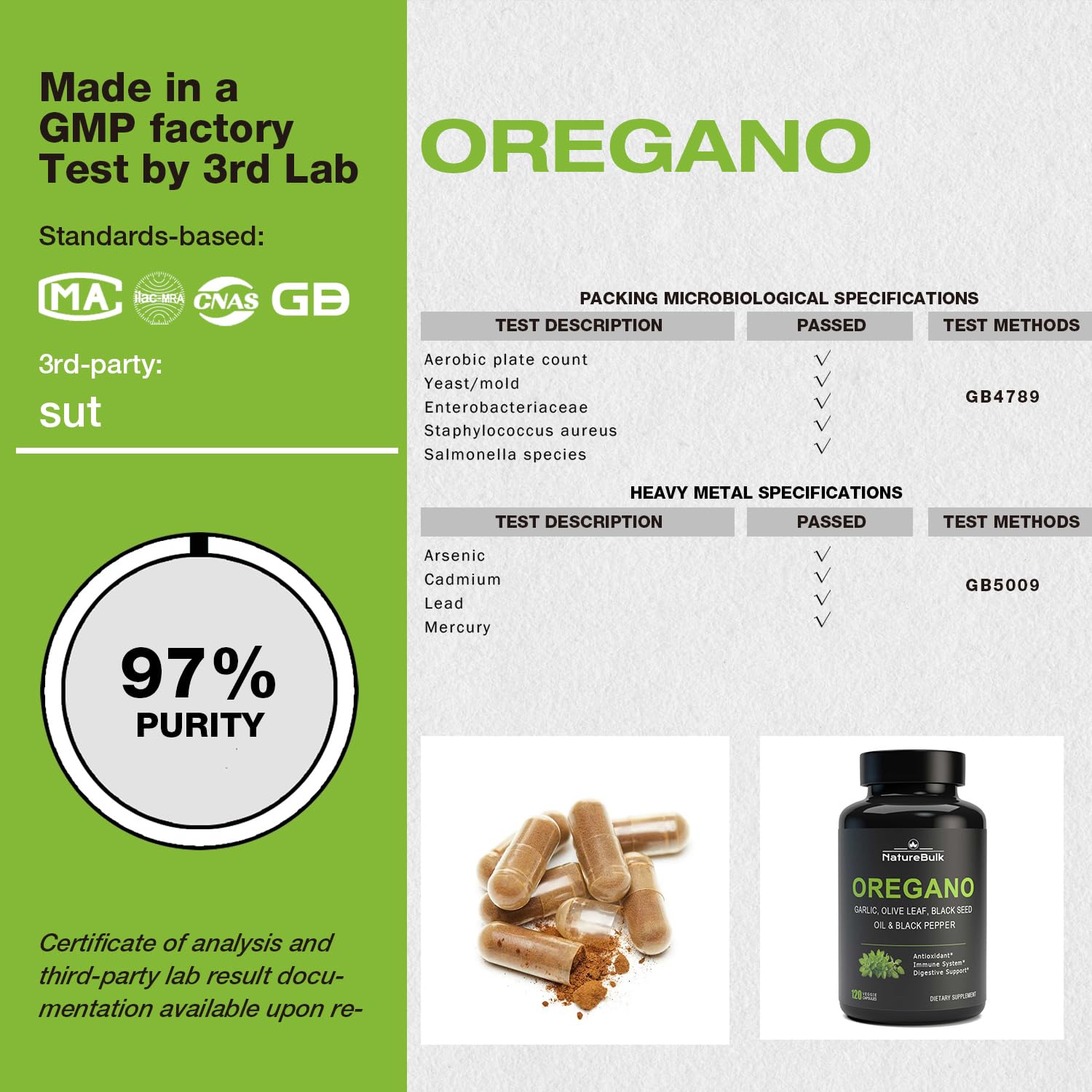 Digestive health with oregano oil extract