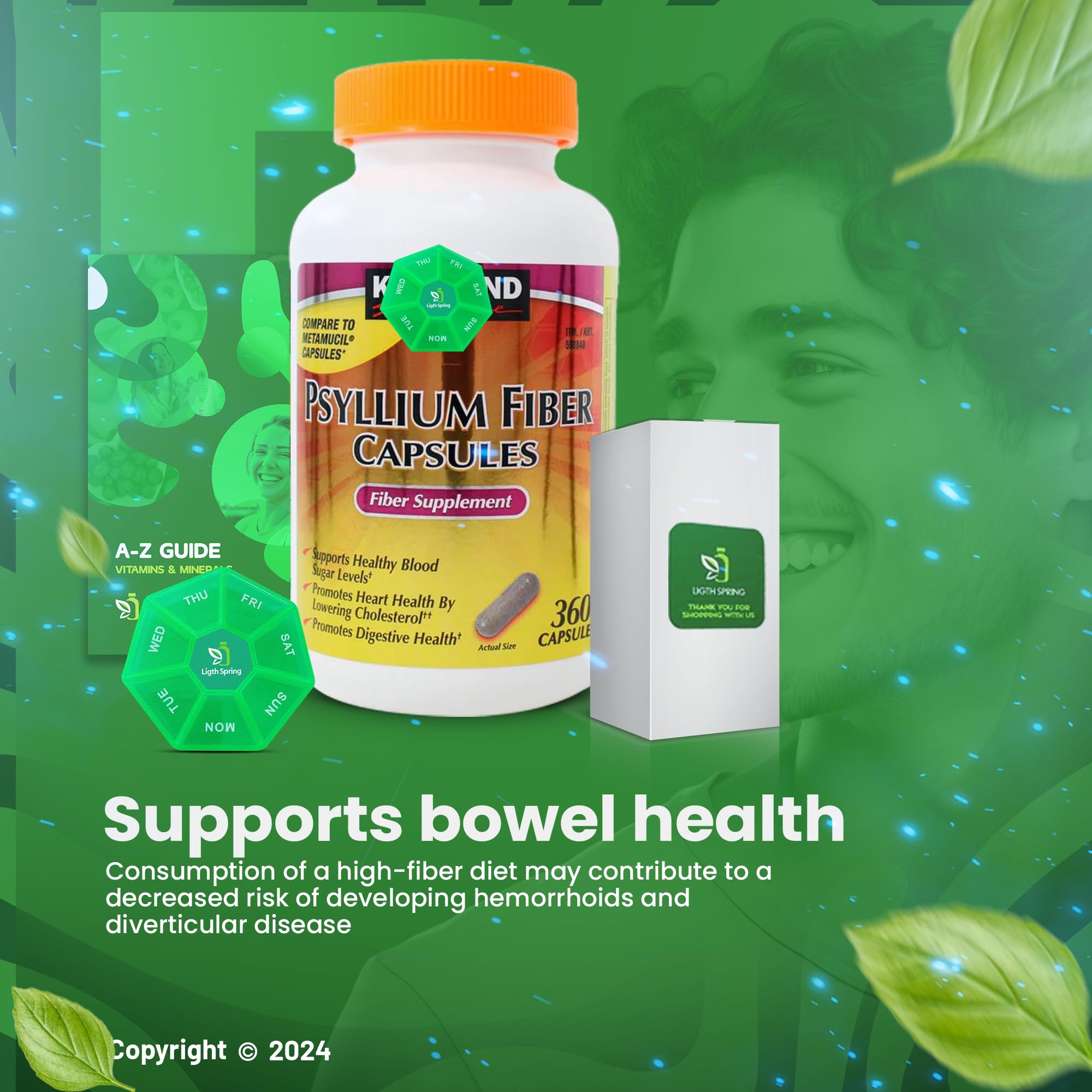 digestive health with psyllium fiber supplement