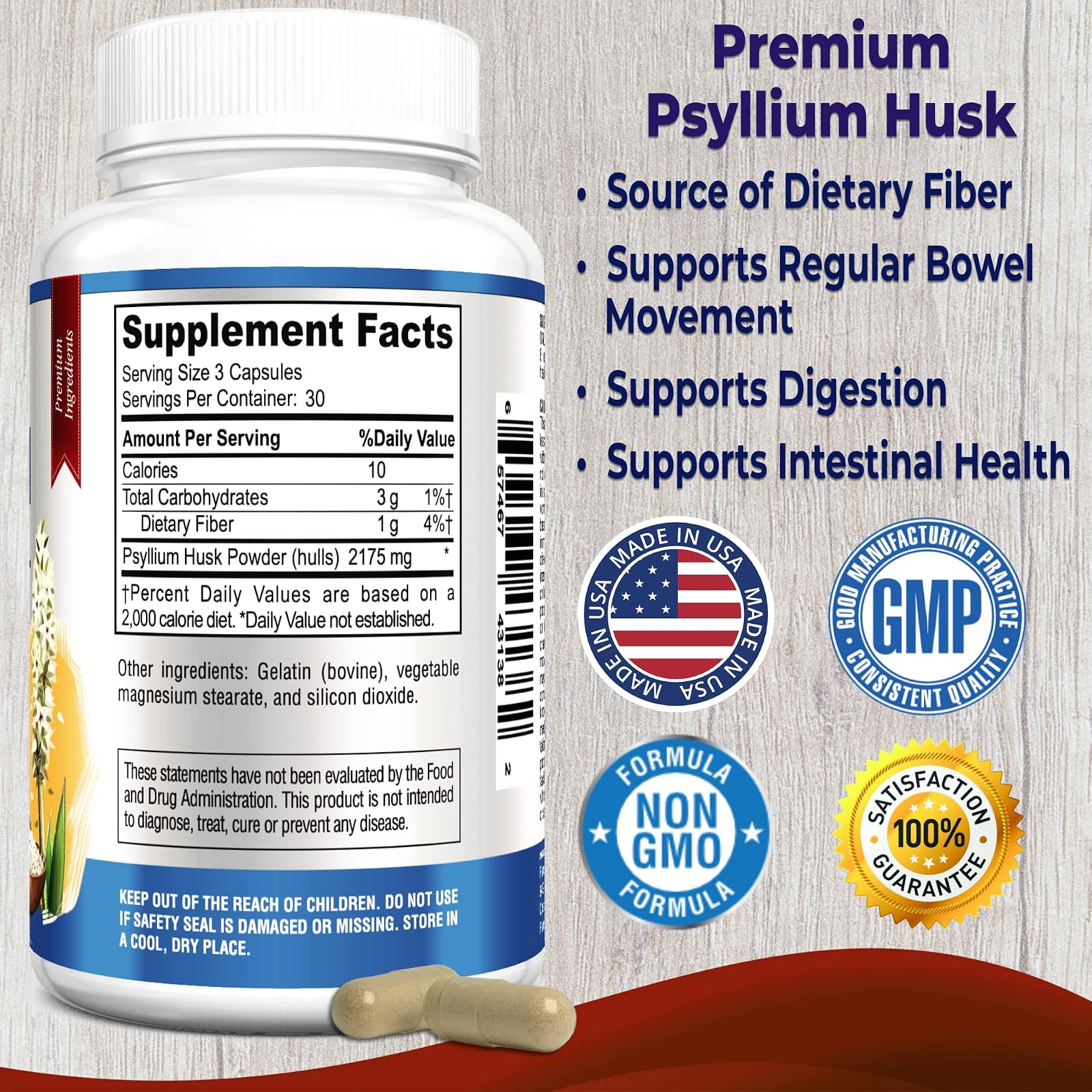 Digestive health with psyllium husk