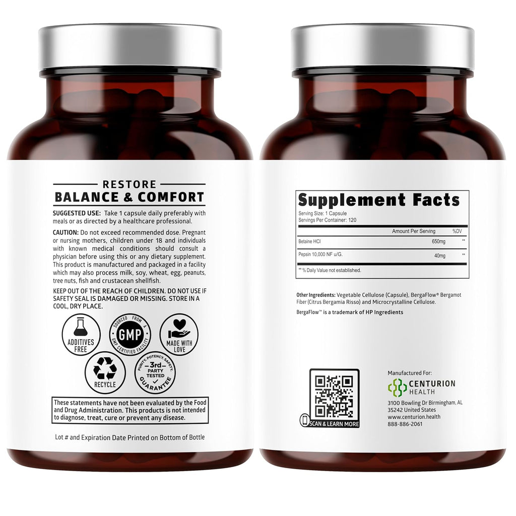 Digestive support with Betaine Hydrochloride