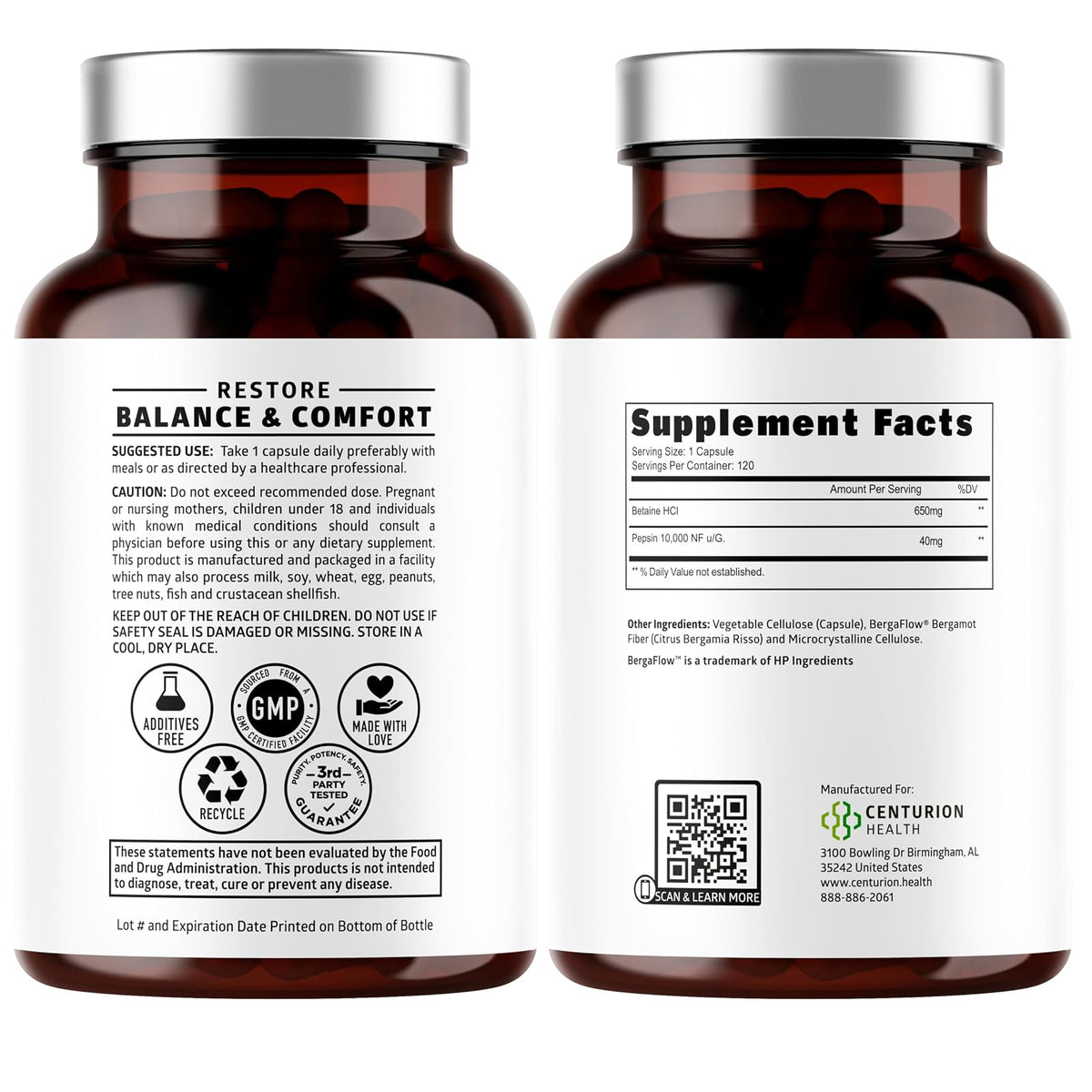 Digestive support with Betaine Hydrochloride