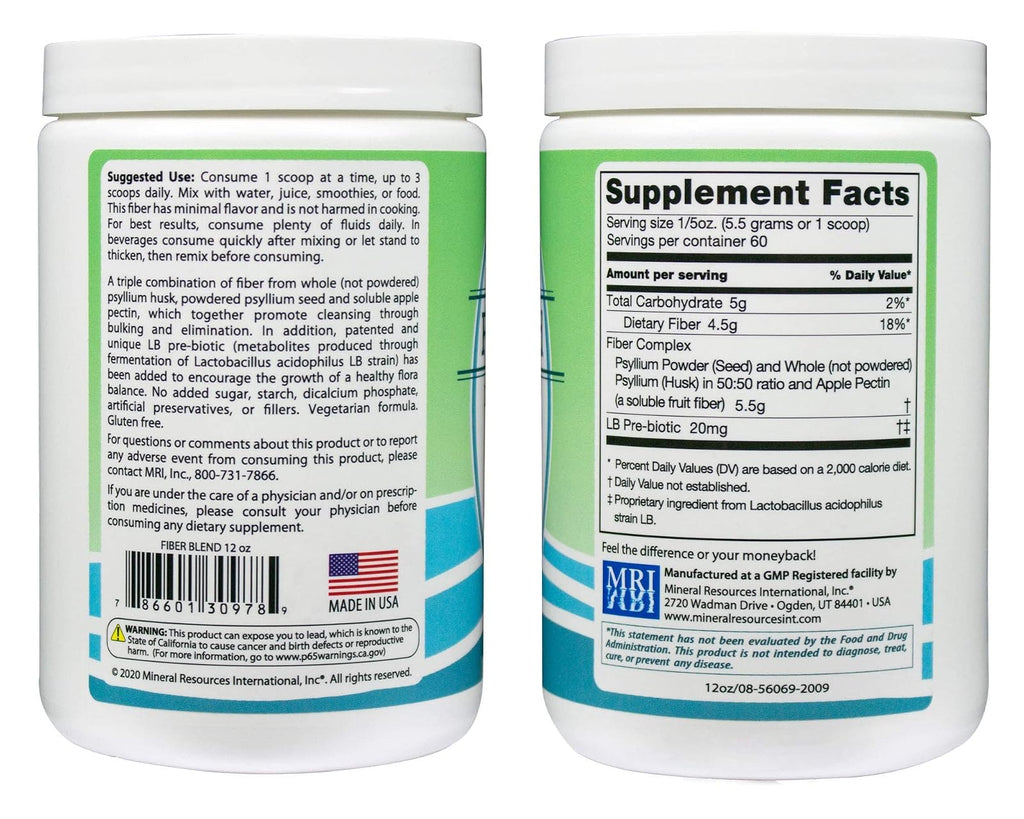 Digestive support with fiber blend