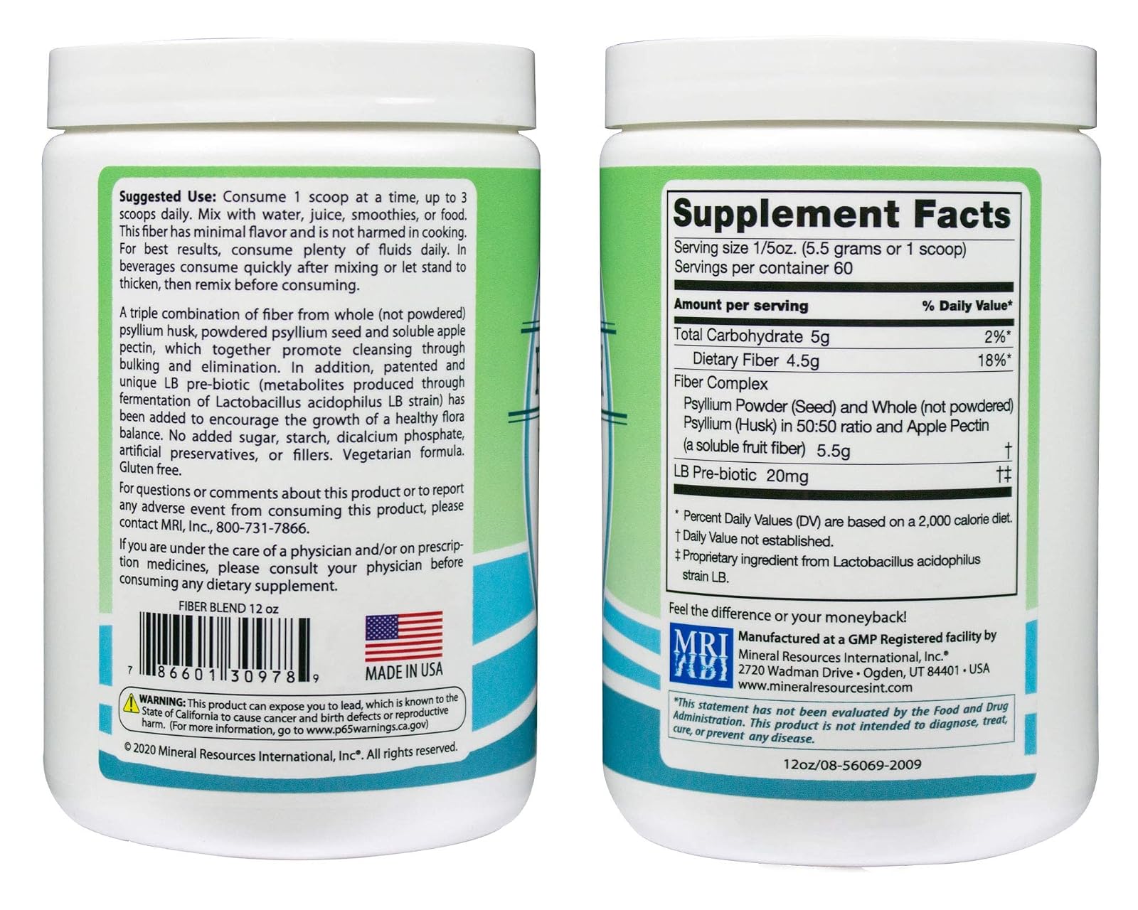 Digestive support with fiber blend