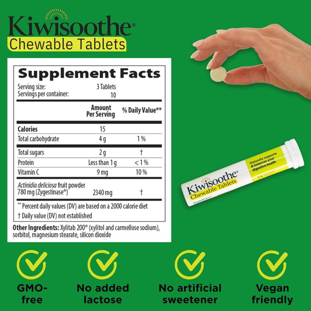 digestive wellness with KiwiSoothe tablets