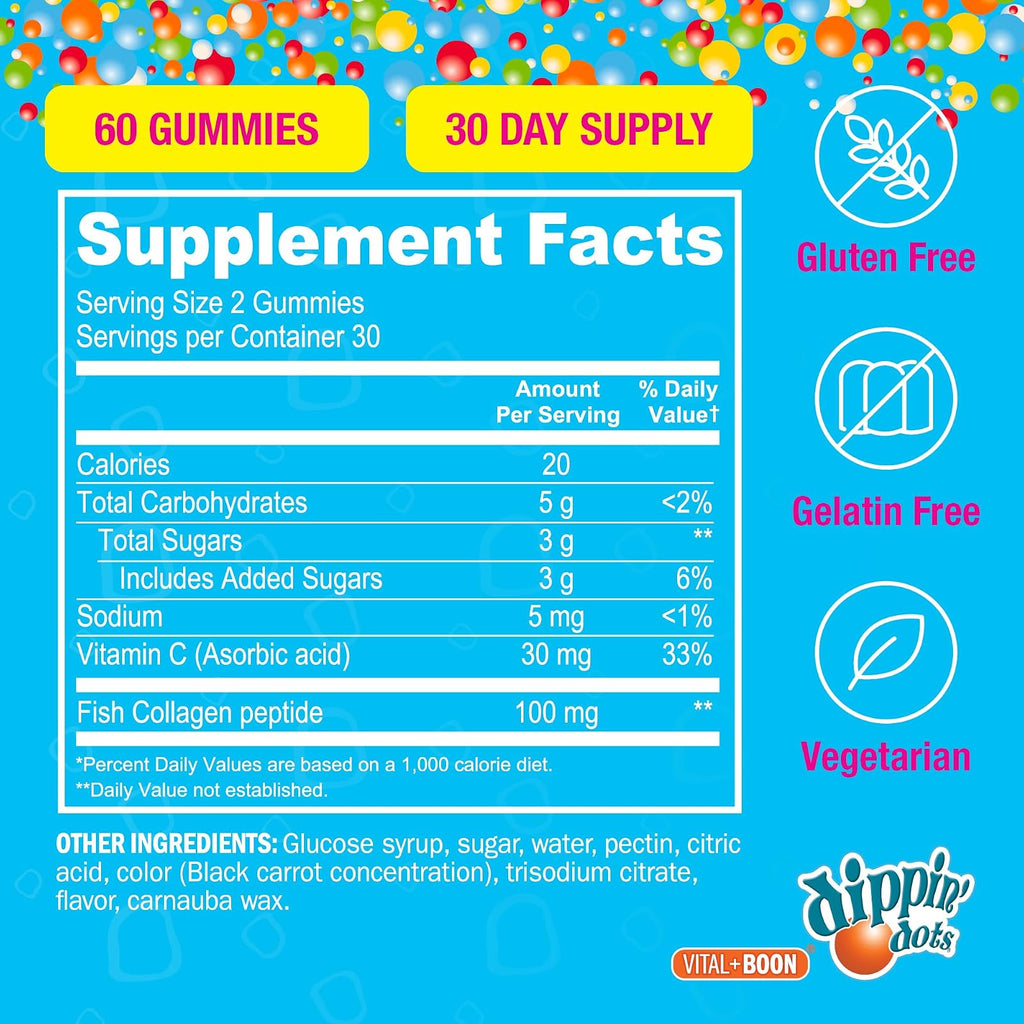 Dippin' Dots collagen supplements for radiant skin