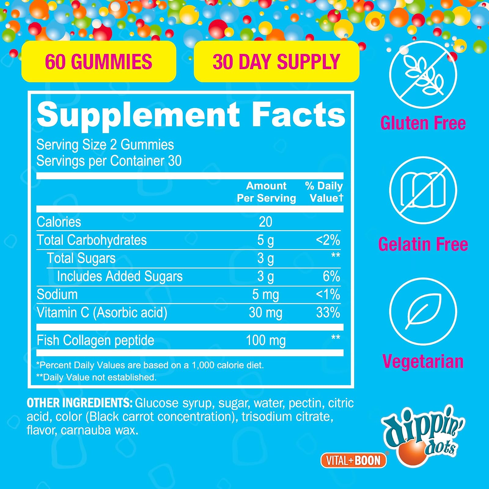 Dippin' Dots collagen supplements for radiant skin