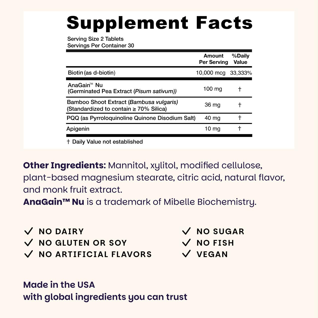 dissolvable biotin tablets for hair