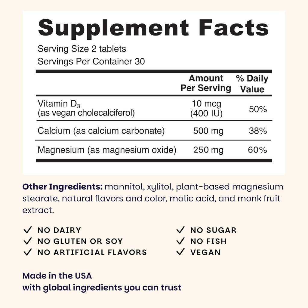 dissolvable calcium and magnesium tablets