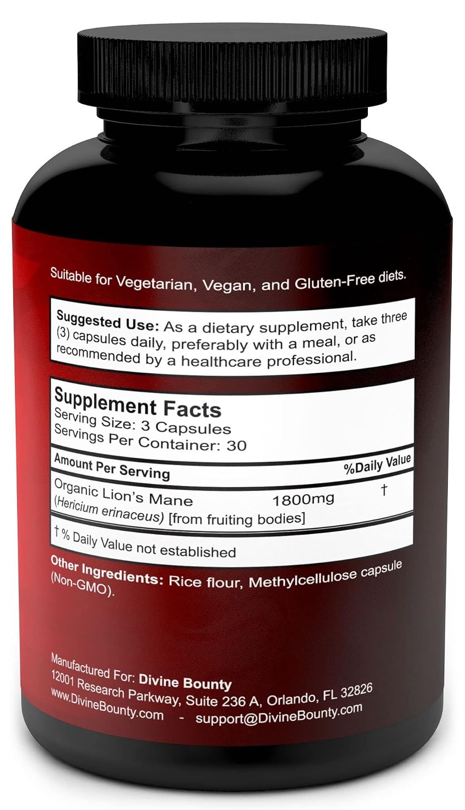 Divine Bounty lion's mane for cognitive support