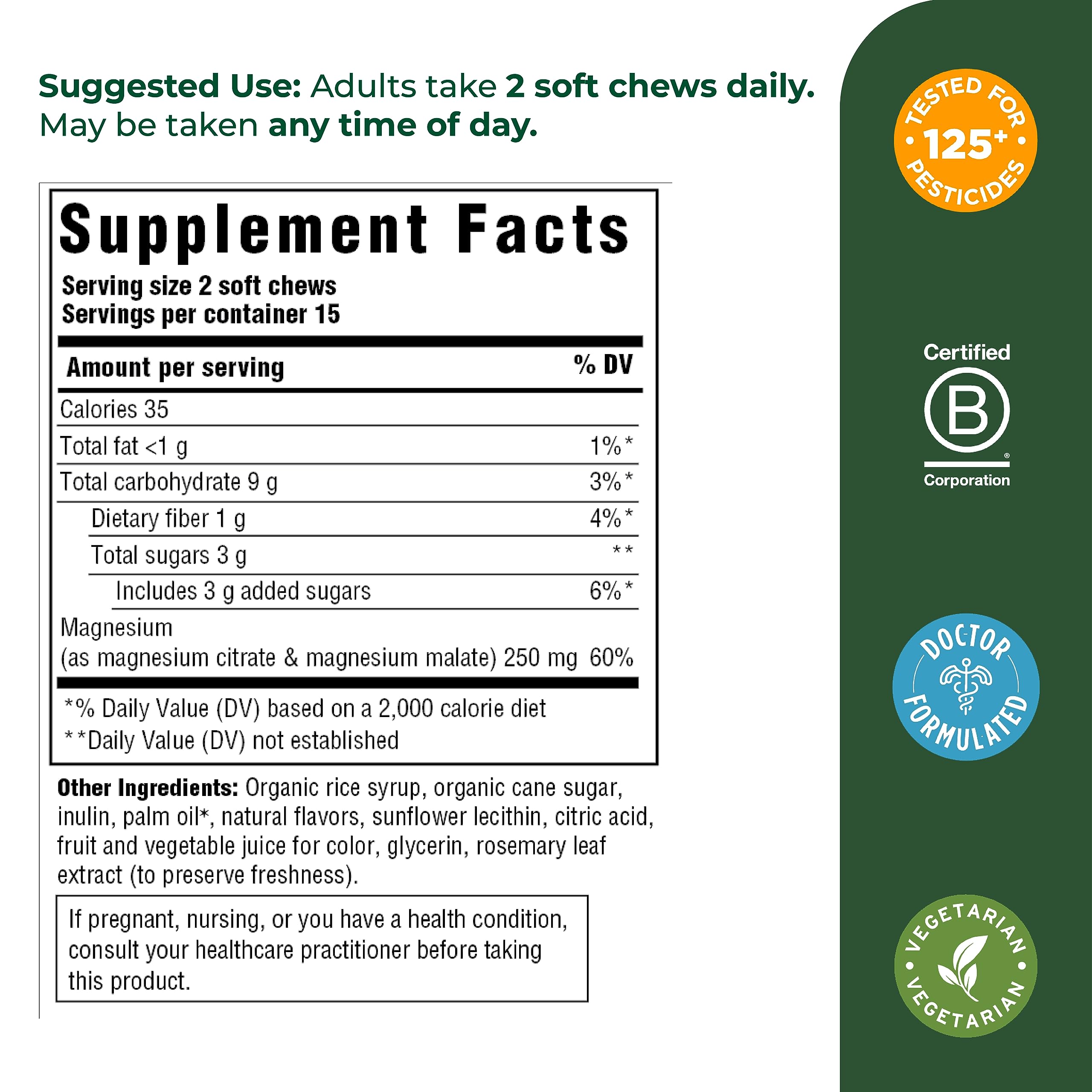Doctor-formulated magnesium supplement chews