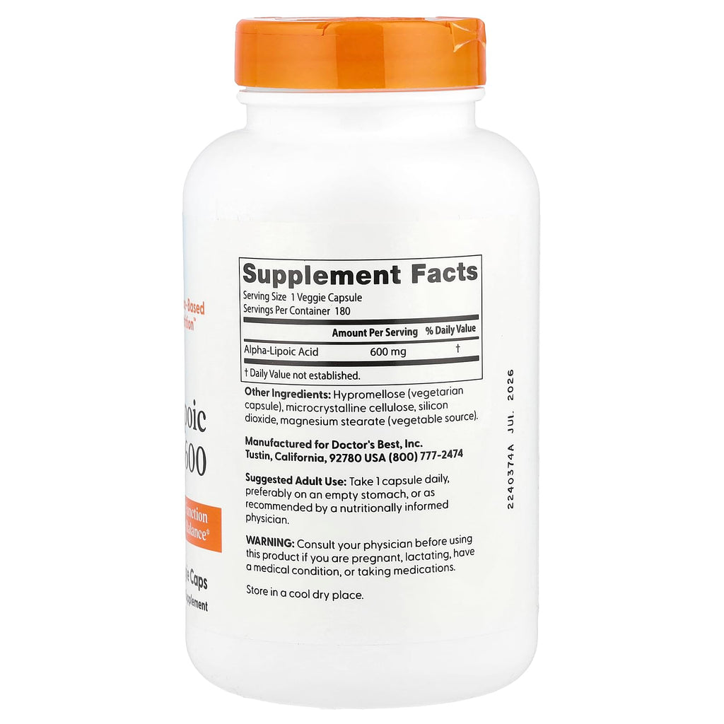 Doctor's Best alpha lipoic acid capsules