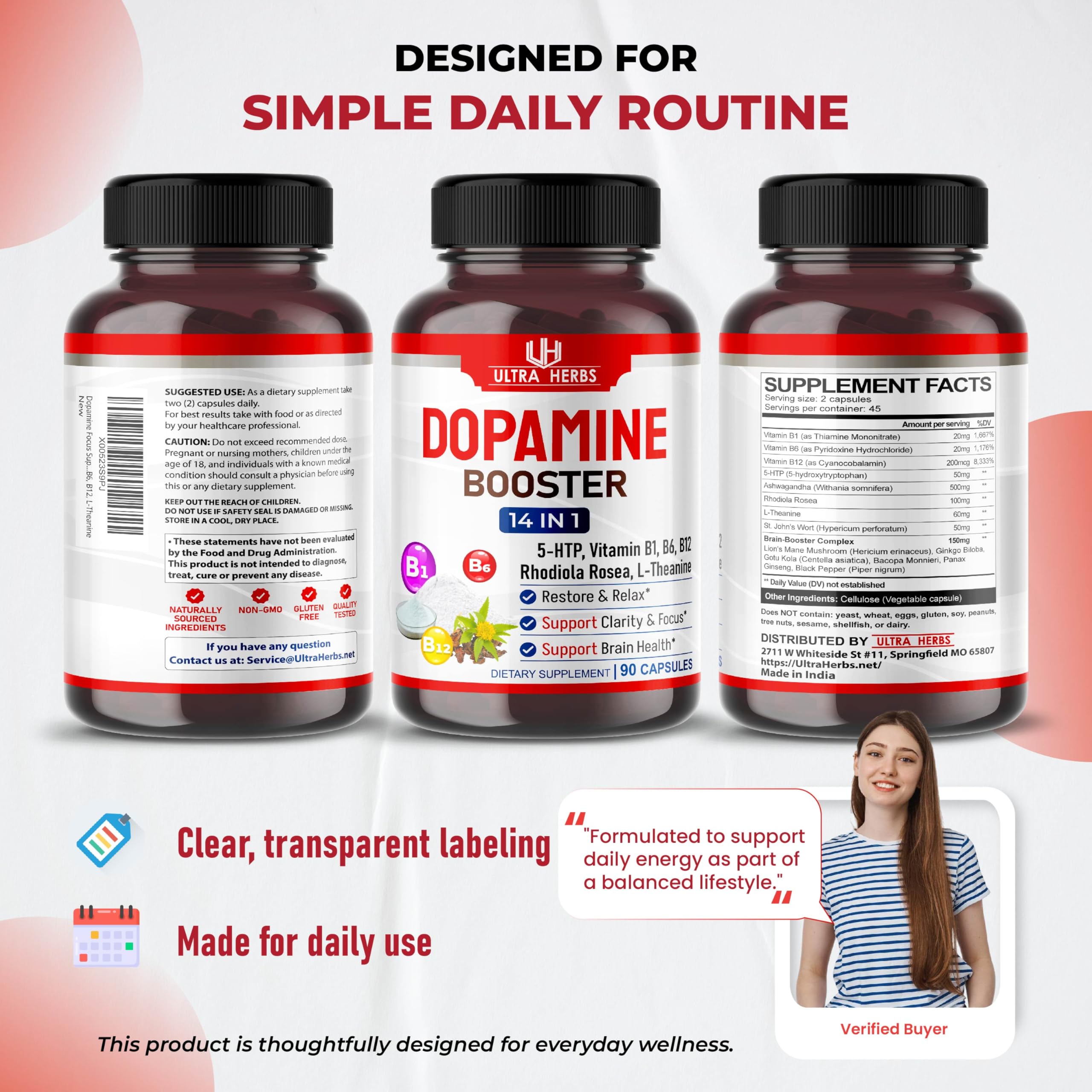Dopamine focus supplement for relaxation