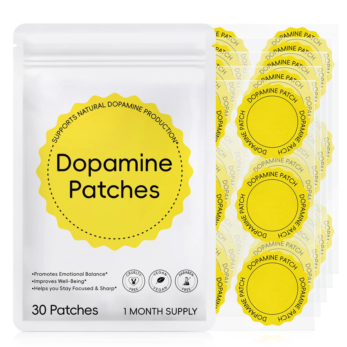 Dopamine patches for mood enhancement